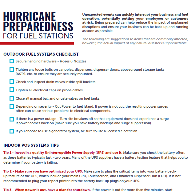 Hurricane Preparedness Checklist - JF Petroleum Group